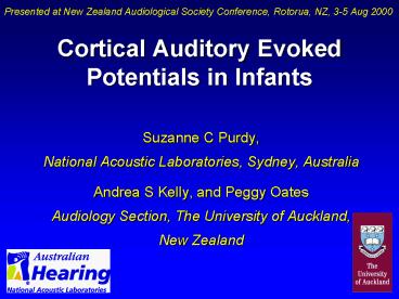 PPT – Cortical Auditory Evoked Potentials in Infants PowerPoint ...