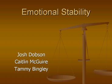 Emotional Stability presentation | free to view