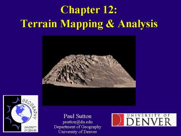 PPT – Chapter 12: Terrain Mapping PowerPoint presentation | free to ...