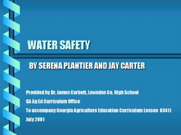 WATER SAFETY presentation | free to view