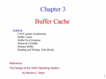 Buffer Cache presentation | free to view