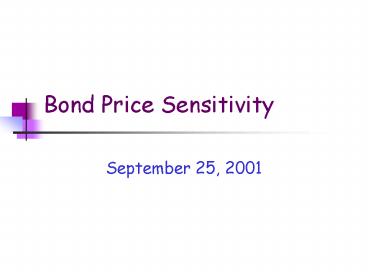 Bond Price Sensitivity presentation | free to view