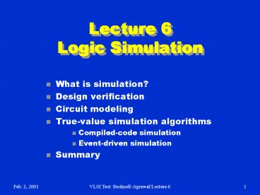 Lecture 6 Logic Simulation presentation | free to view