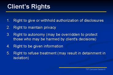 Clients Rights presentation | free to view