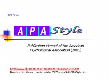 PPT – APA Style PowerPoint presentation | free to view - id: 176f91-ZDc1Z