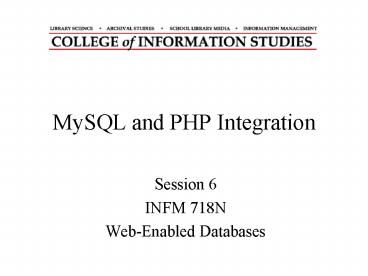 MySQL and PHP Integration presentation | free to download