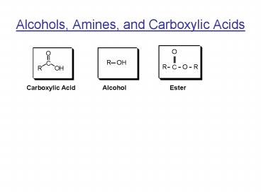 Alcohols, Amines, and Carboxylic Acids presentation | free to view