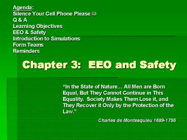 Chapter 3: EEO and Safety presentation | free to view