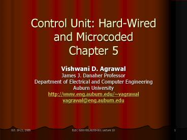 PPT – Control Unit: Hard-Wired and Microcoded Chapter 5 PowerPoint ...