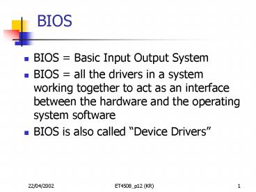 BIOS presentation | free to view