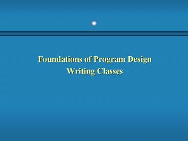 Foundations of Program Design presentation | free to download