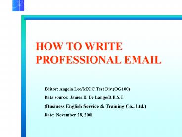 HOW TO WRITE PROFESSIONAL EMAIL presentation | free to download