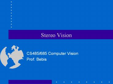 Stereo Vision presentation | free to download