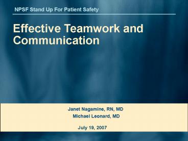 Effective Teamwork and Communication presentation | free to view