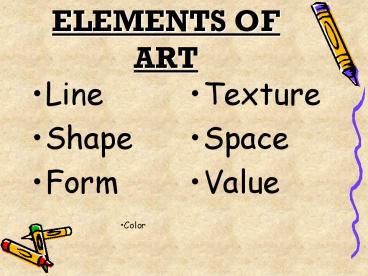 ELEMENTS OF ART presentation | free to view