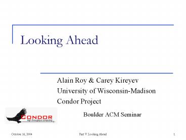 PPT – Looking Ahead PowerPoint presentation | free to view - id: 170fef ...