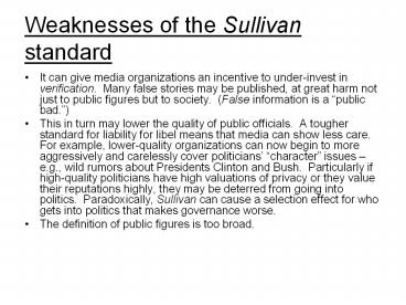 Weaknesses of the Sullivan standard presentation | free to download