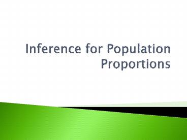 Inference for Population Proportions presentation | free to view