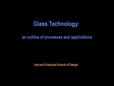 Glass Technology: presentation | free to view