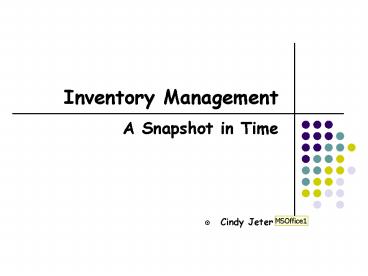 PPT – Inventory Management PowerPoint presentation | free to view - id ...
