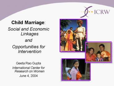 Child Marriage: presentation | free to view