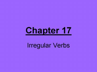 Irregular Verbs presentation | free to view