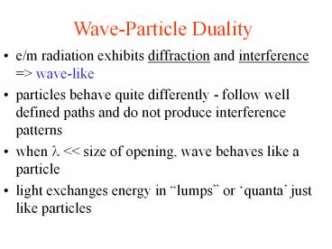 PPT – WaveParticle Duality PowerPoint presentation | free to download ...
