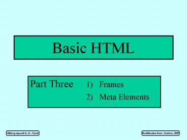 Basic HTML presentation | free to view