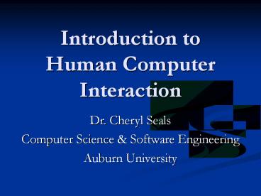 Introduction to Human Computer Interaction presentation | free to download