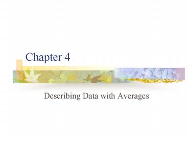 Describing Data with Averages presentation | free to view