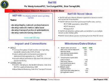 PPT – Net100 PowerPoint presentation | free to view - id: 1747fd-ZDc1Z