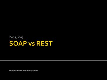 SOAP vs REST presentation | free to download