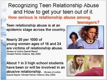 Recognizing Teen Relationship Abuse and How to get your teen out of it ...