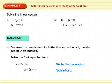 Solve linear systems with many or no solutions presentation | free to view