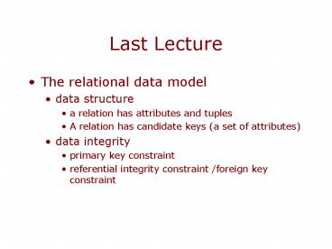 PPT – Last Lecture PowerPoint presentation | free to view - id: 14a8d8 ...