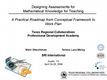 PPT – Designing Assessments for Mathematical Knowledge for Teaching A ...