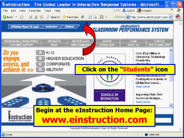 PPT – Begin at the eInstruction Home Page: www'einstruction'com ...