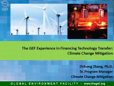 The GEF Experience in Financing Technology Transfer: Climate Change ...