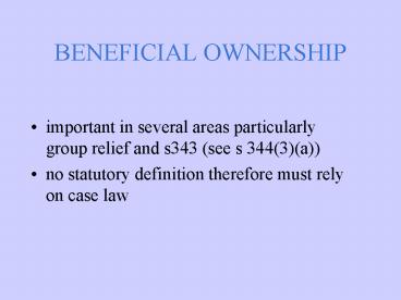 BENEFICIAL OWNERSHIP presentation | free to view