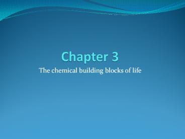 The chemical building blocks of life presentation | free to view