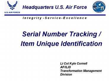 Serial Number Tracking / Item Unique Identification presentation | free ...