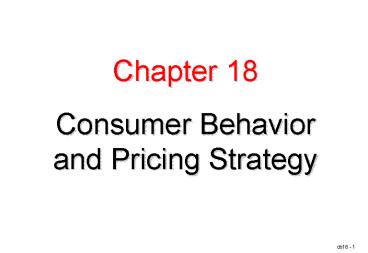 Consumer Behavior and Pricing Strategy presentation | free to view