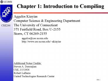 PPT – Chapter 1: Introduction to Compiling PowerPoint presentation ...