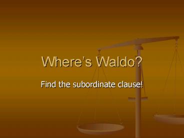Wheres Waldo presentation | free to view