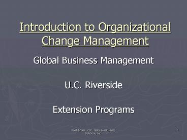 Introduction to Organizational Change Management presentation | free to ...