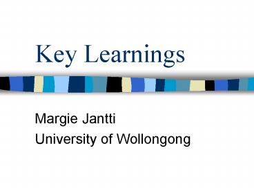 Key Learnings presentation | free to view