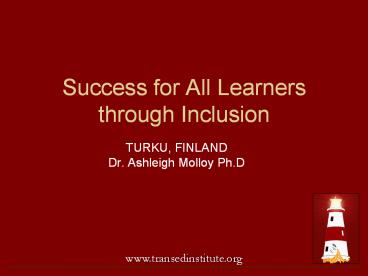 Success for All Learners through Inclusion presentation | free to view