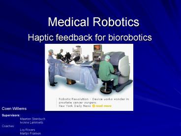 Medical Robotics presentation | free to view