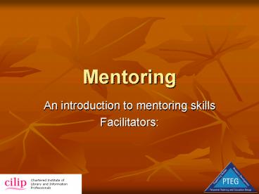 Mentoring presentation | free to view