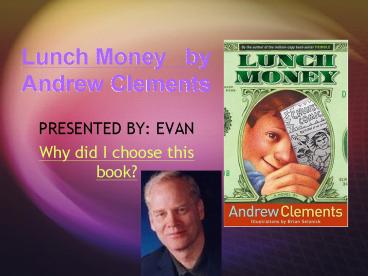 Lunch Money by Andrew Clements presentation | free to view